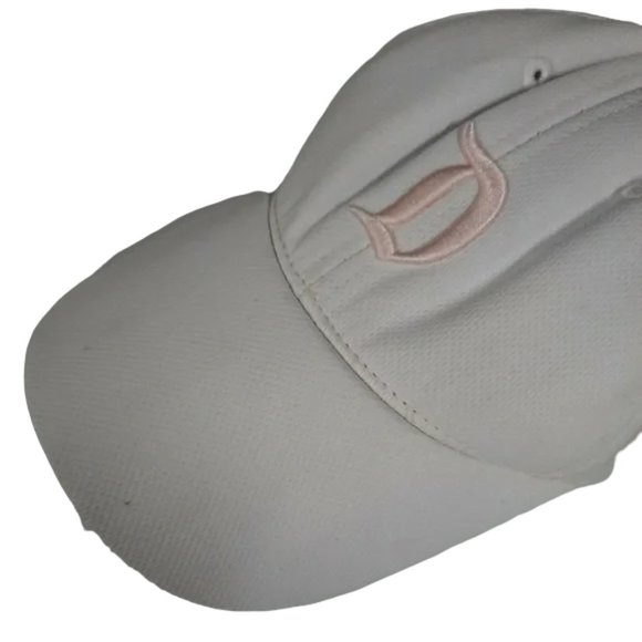 Disney | Accessories | Disney Hat Cap Logo D Letter White Pink Adjustable Hook Loop Disneyland ...